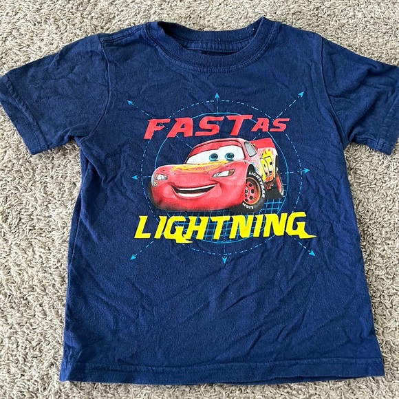 Disney | Shirts & Tops | 2t Lightning Mcqueen Cars Short Sleeved Tshirt ...